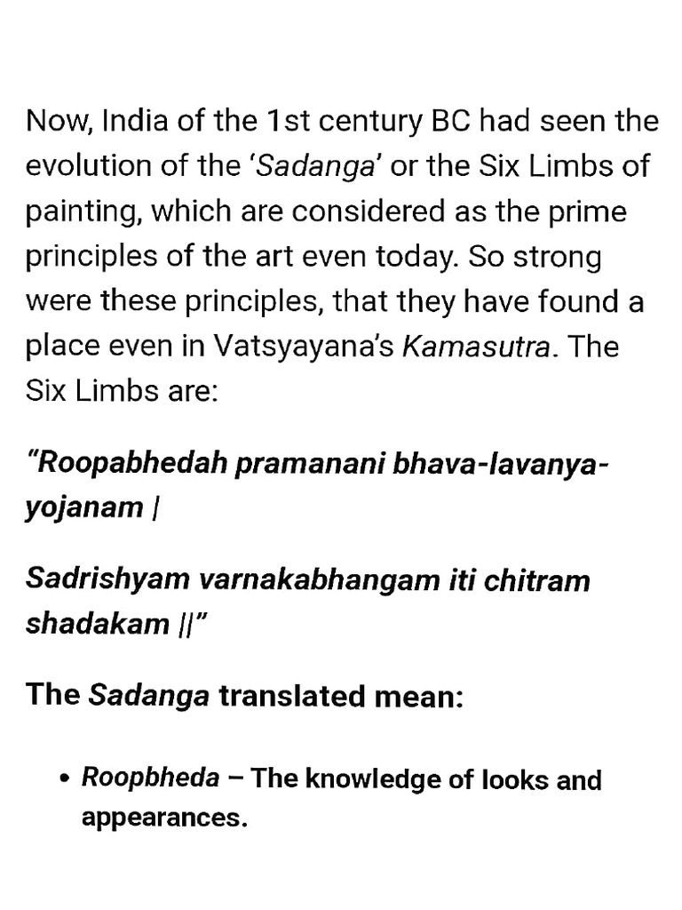 Shadanga - Six Limbs of Painting | PDF