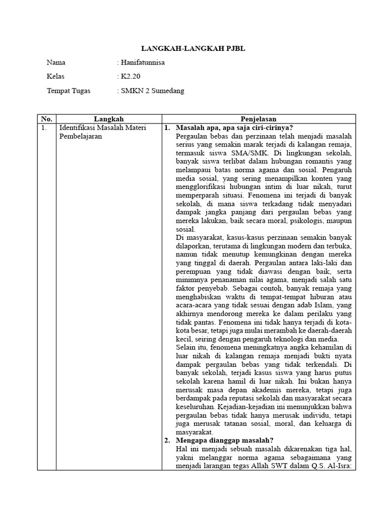 Eksplorasi Masalah PJBL (Wawancara) | PDF