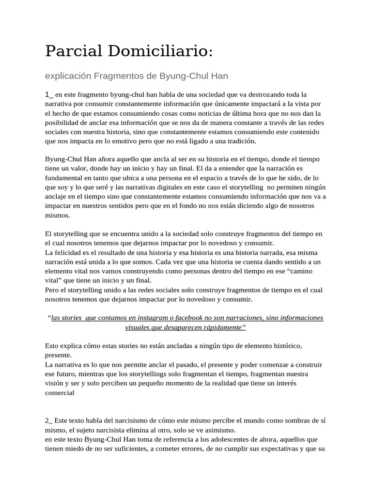 Byung-Chul Han, Filosofia | PDF | Autoestima | Narcisismo