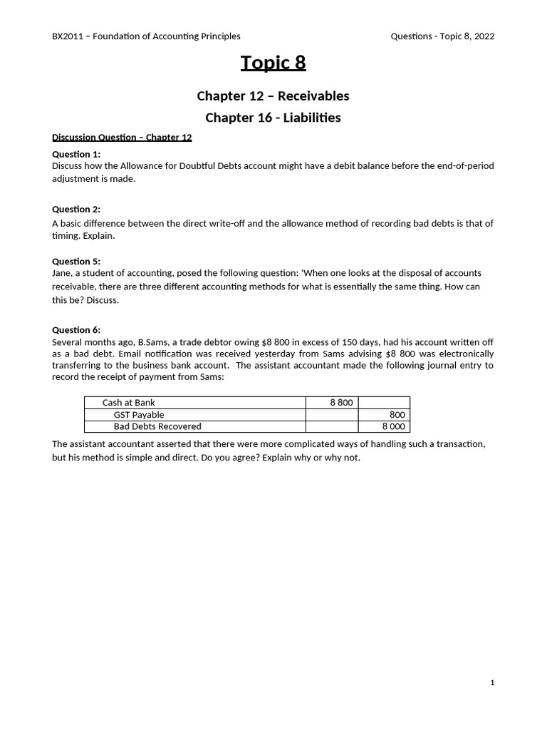 Accounting Principles: Receivables & Liabilities | PDF | Payroll ...