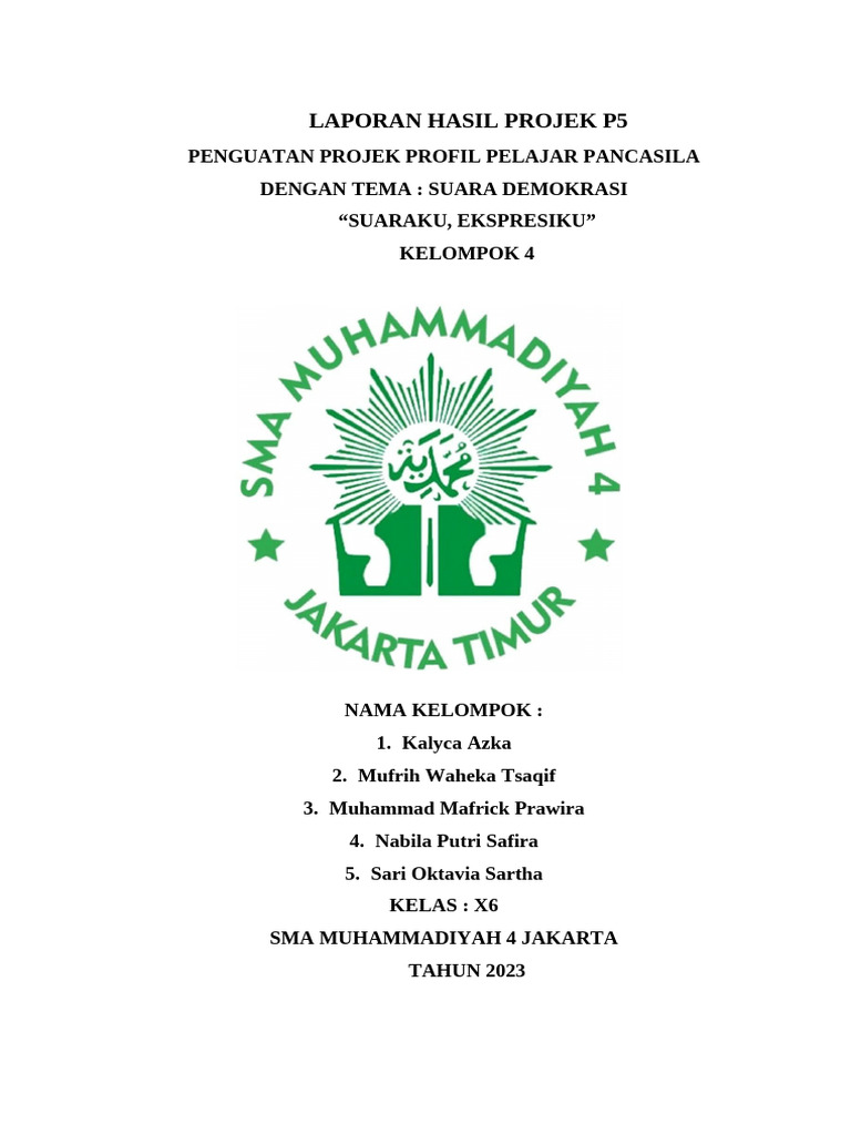 Laporan Projek P5 Suara Demokrasi | PDF