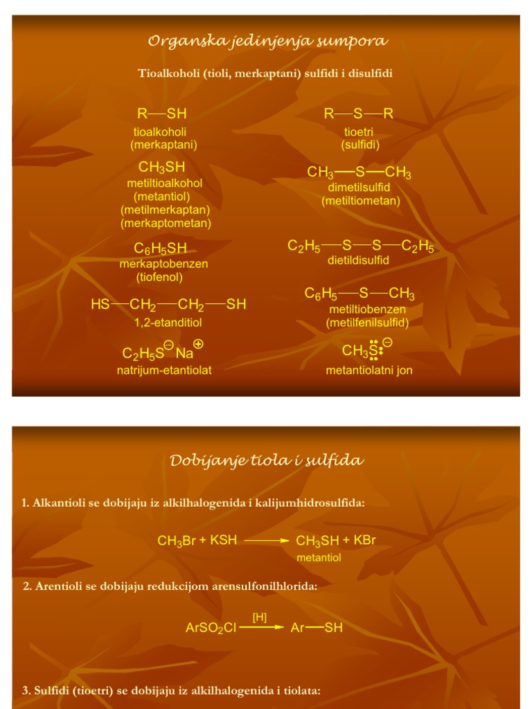 13.Predavanje-Organska Jedinjenja Sumpora | PDF