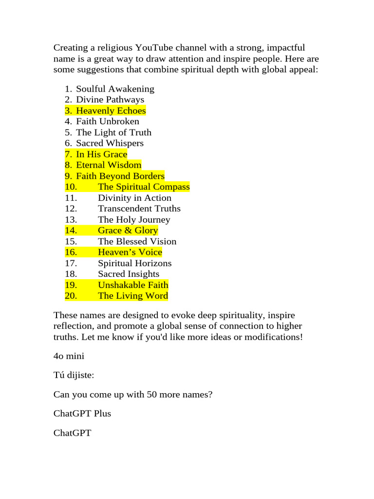 Creating a religious YouTube channel with a strong | PDF | Salvation ...