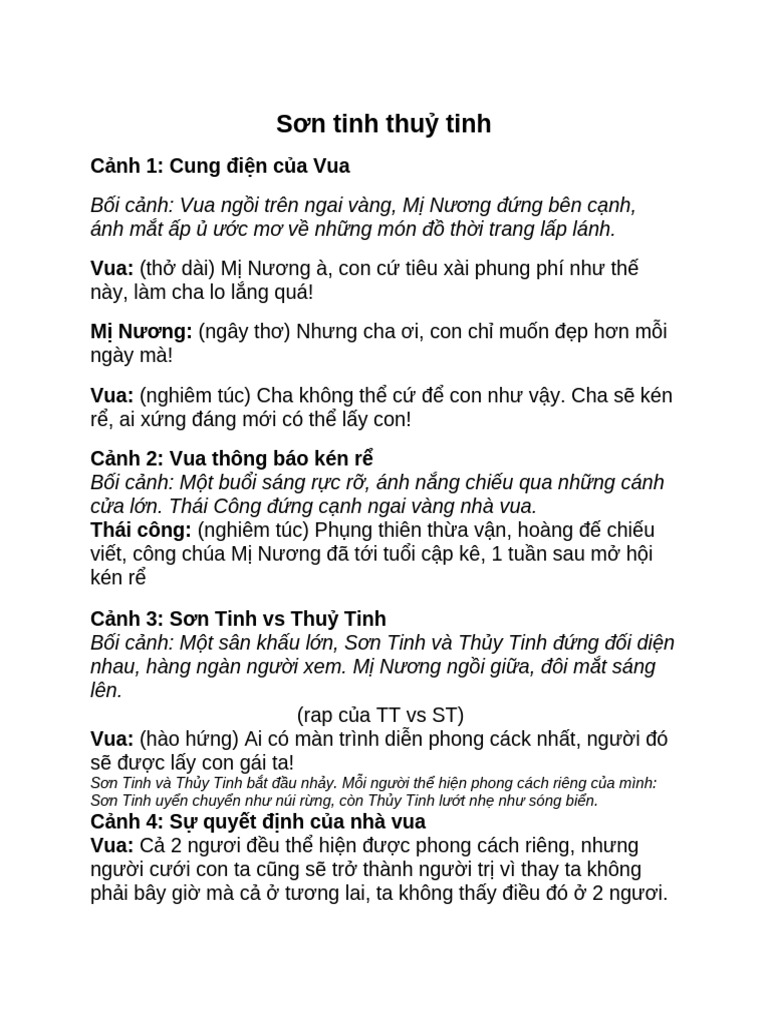 Sơn-tinh-thuỷ-tinh (1) | PDF