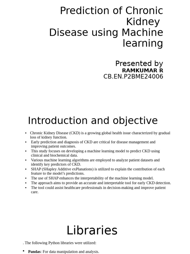 Prediction of Chronic Kidney | PDF | Machine Learning | Chronic Kidney Disease