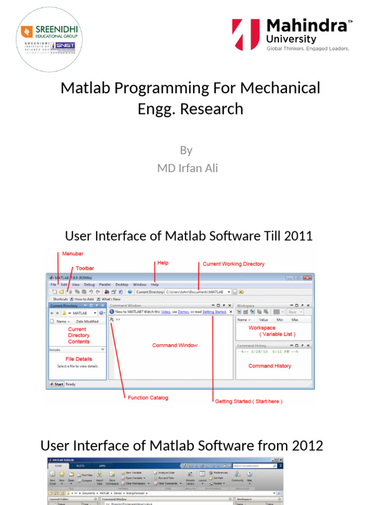 MATLAB Workshop PPT - MD Irfan Ali | PDF | Zero Of A Function | System ...