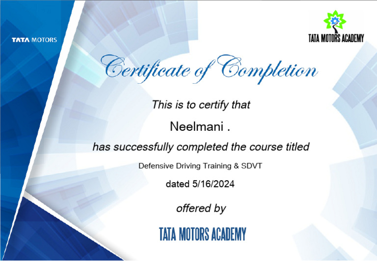 Certificate of Completion DDT | PDF