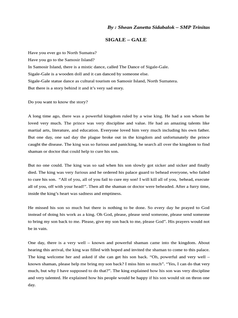 Sigale-Gale: A Tale of Loss and Hope | PDF