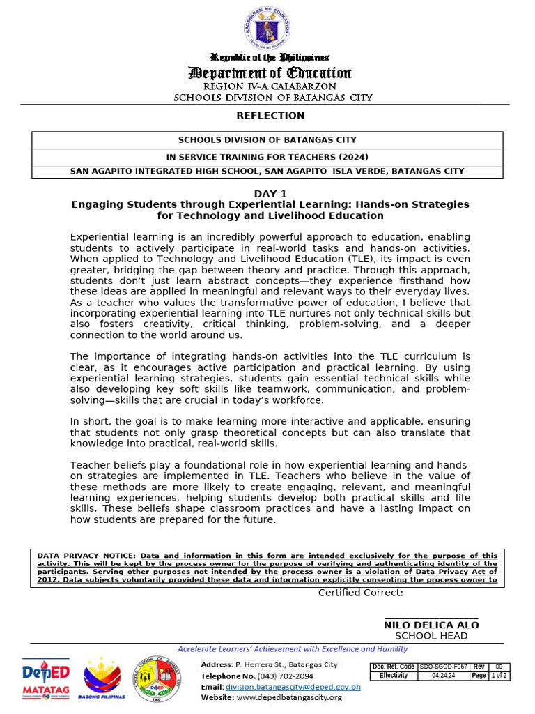 day 1 | PDF | Learning | Critical Thinking