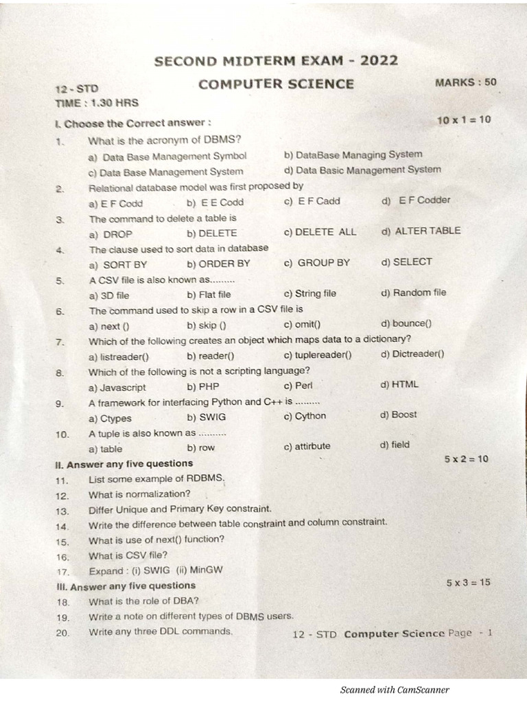 Submit District Question Papers Here | PDF