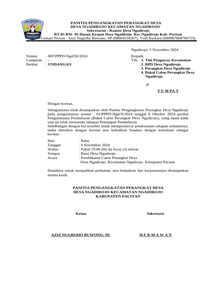 Panitia Pengangkatan Perangkat Cesa | PDF