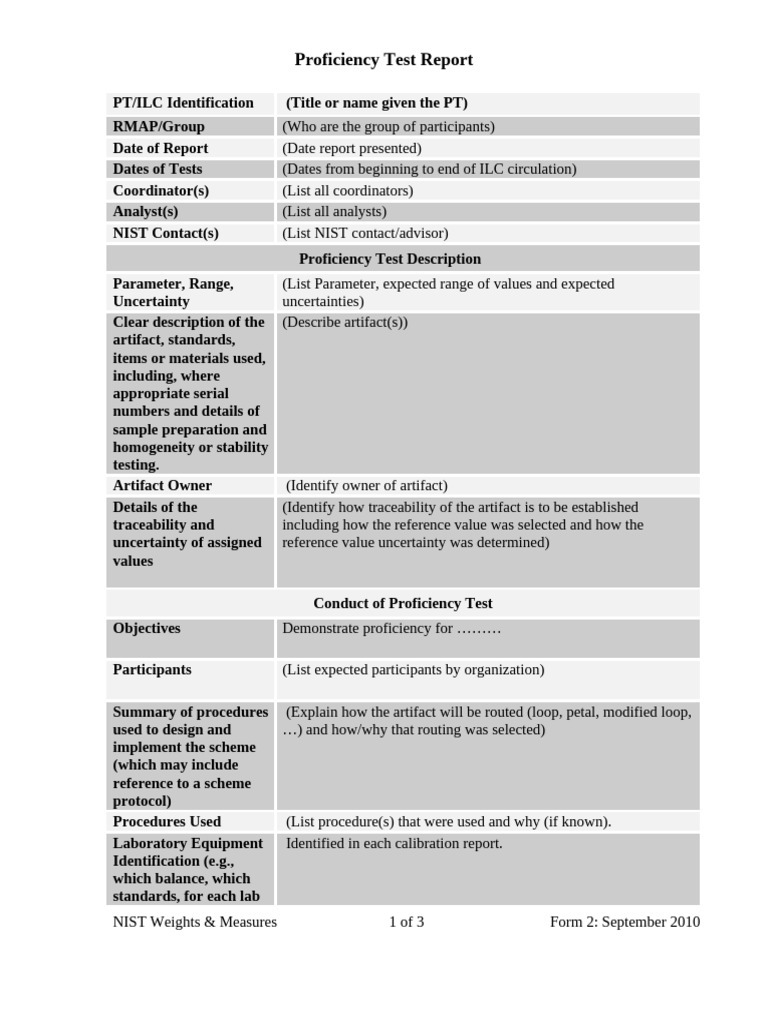 Form 2 PT Reporting Template Blank 9222010 | PDF | Statistics ...