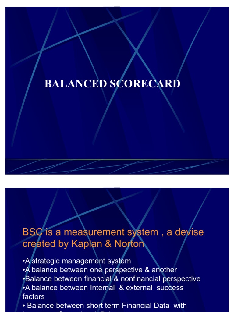 Balanced Scorecard | PDF