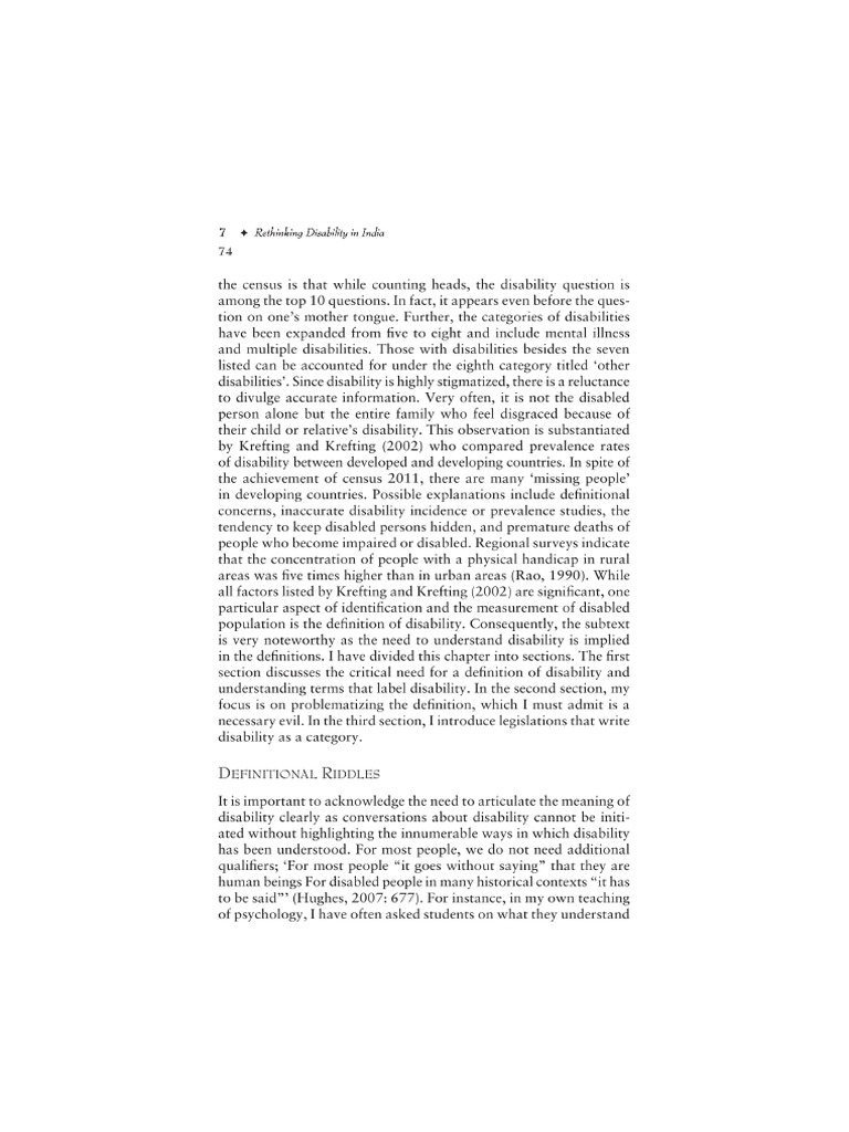 Definition of Disability and Its Conundrums | PDF