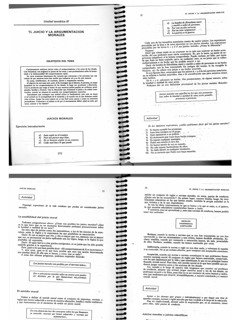 El Juicio y La Argumentacion Moral | PDF