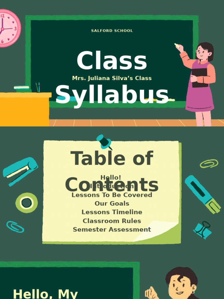 Green and Yellow Illustrative Class Syllabus Presentation | PDF