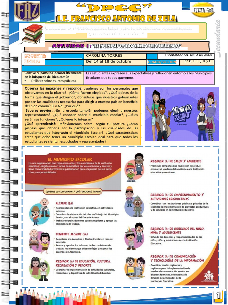 5°DPCC. Sesión N°1-U4 | PDF | Cognición