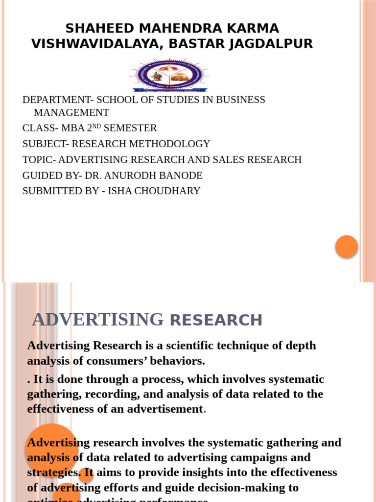 Advertising & Sales Research Guide | PDF | Sales | Marketing Research