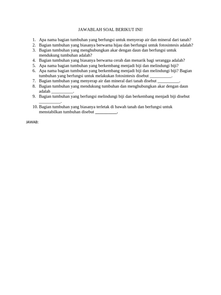 JAWABLAH SOAL ipas kelas 4 | PDF JAWABLAH SOAL ipas kelas 4 | PDF