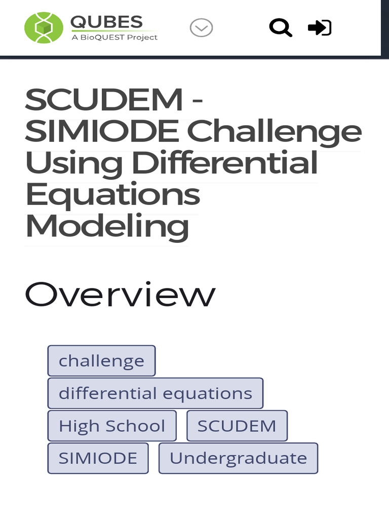 QUBES - SCUDEM - SIMIODE Challenge Using Differen | PDF