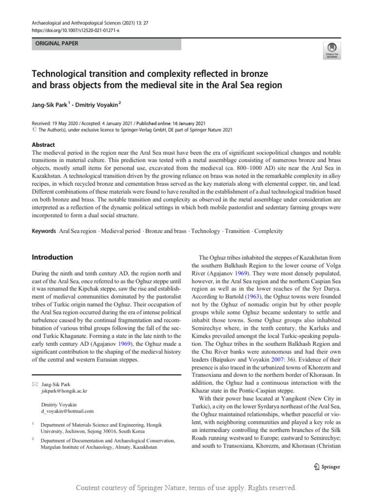Technological_transition_and_complexity_reflected_ | PDF | Brass | Tin
