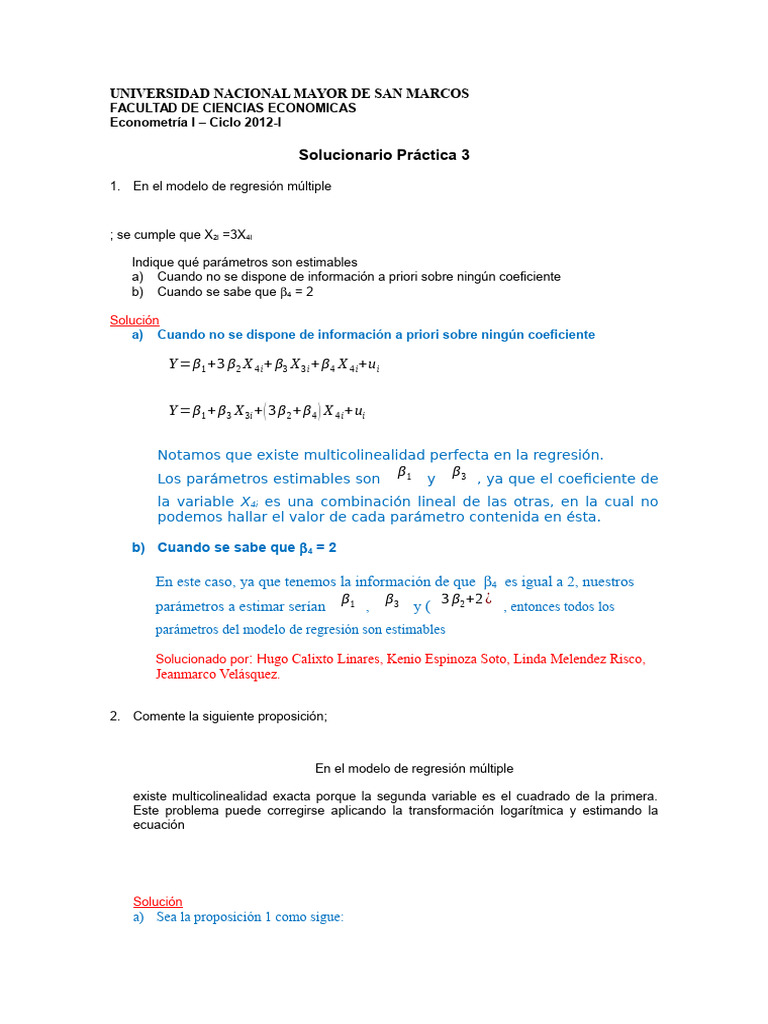 Ejercicios Resueltos de Econometria Compress | PDF | Regresión lineal | Distribución normal