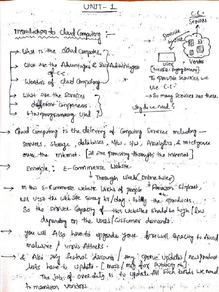 Cloud Computing Unit-1 | PDF