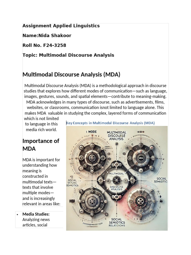 Introduction To Multimodal Discourse Analysis | PDF | Nonverbal Communication | Communication