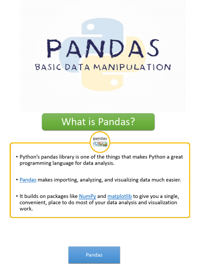 Pandas | PDF | Computer Programming | Computing Pandas | PDF | Computer Programming | Computing