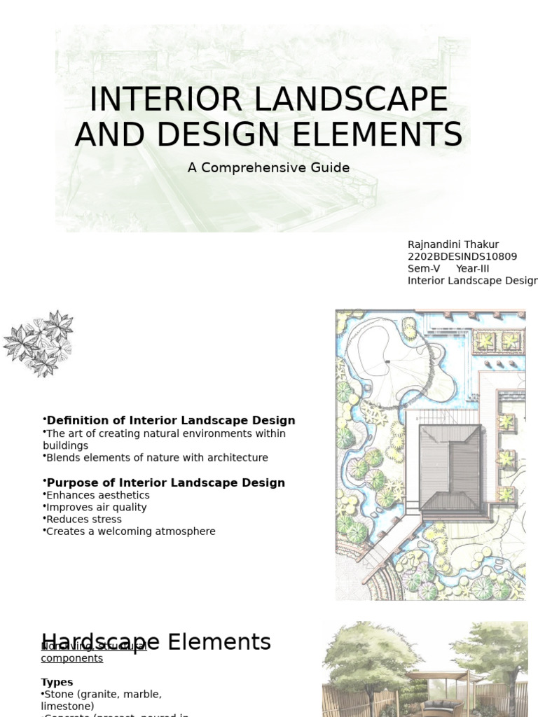 Interior Landscape and Design Elements | PDF | Wood | Precast Concrete
