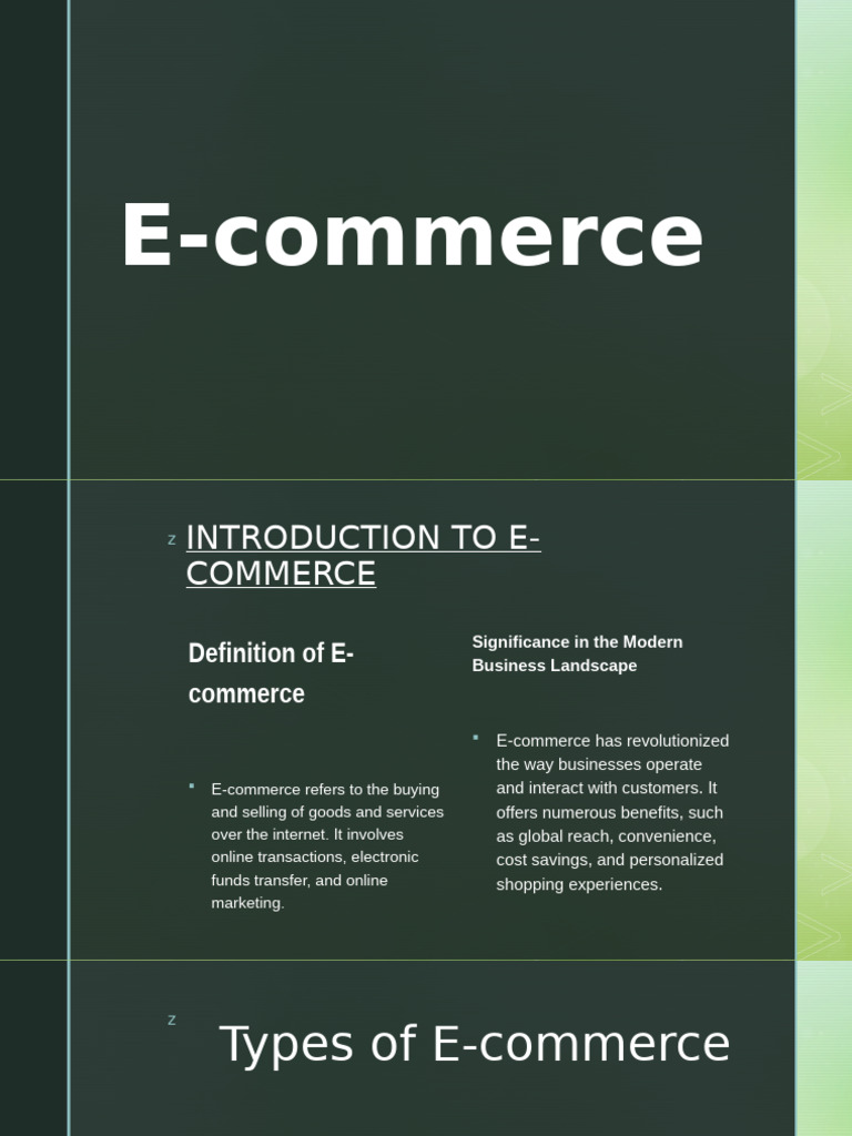 E-COMMERCE | PDF | E Commerce | Service Industries