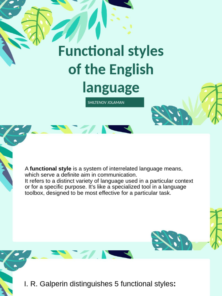 English Functional Language Styles | PDF | Poetry | News
