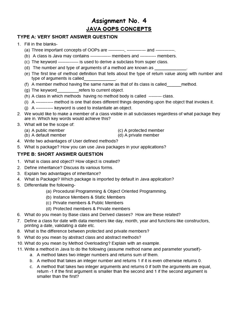 Assignment Chapter 4 Java Oop Prog Pdf Method Computer Programming Class Computer