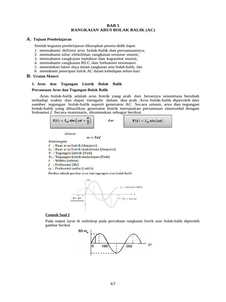Bab 5 Rangkaian Arus Ac | PDF