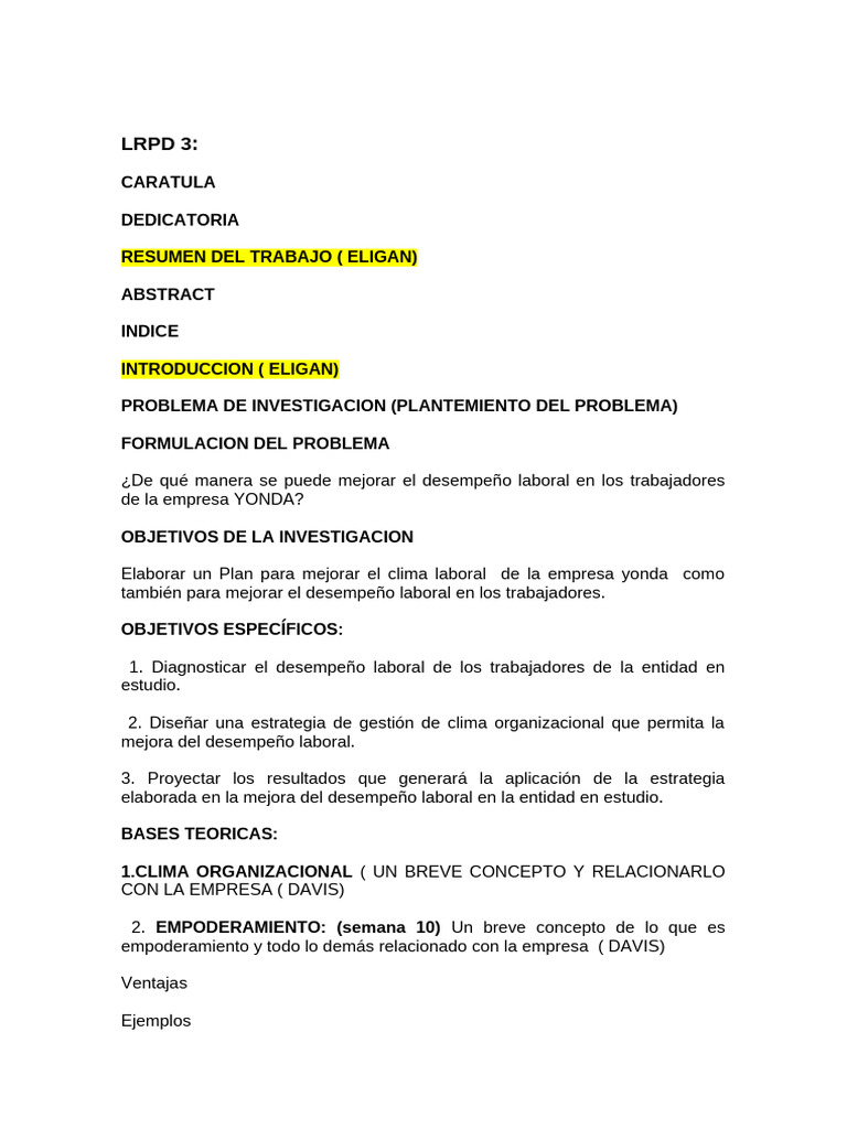 LRPD 3 - Comportamiento | PDF