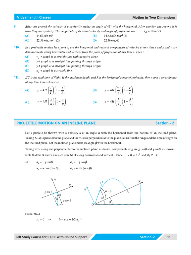 Motion in 2D Section-2 | PDF