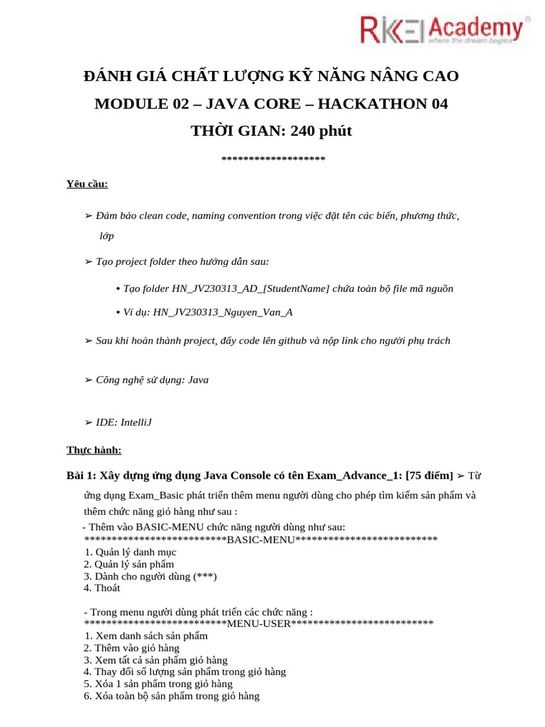 MD02 JavaCore Hackathon 04 Skill Advance 02 | PDF