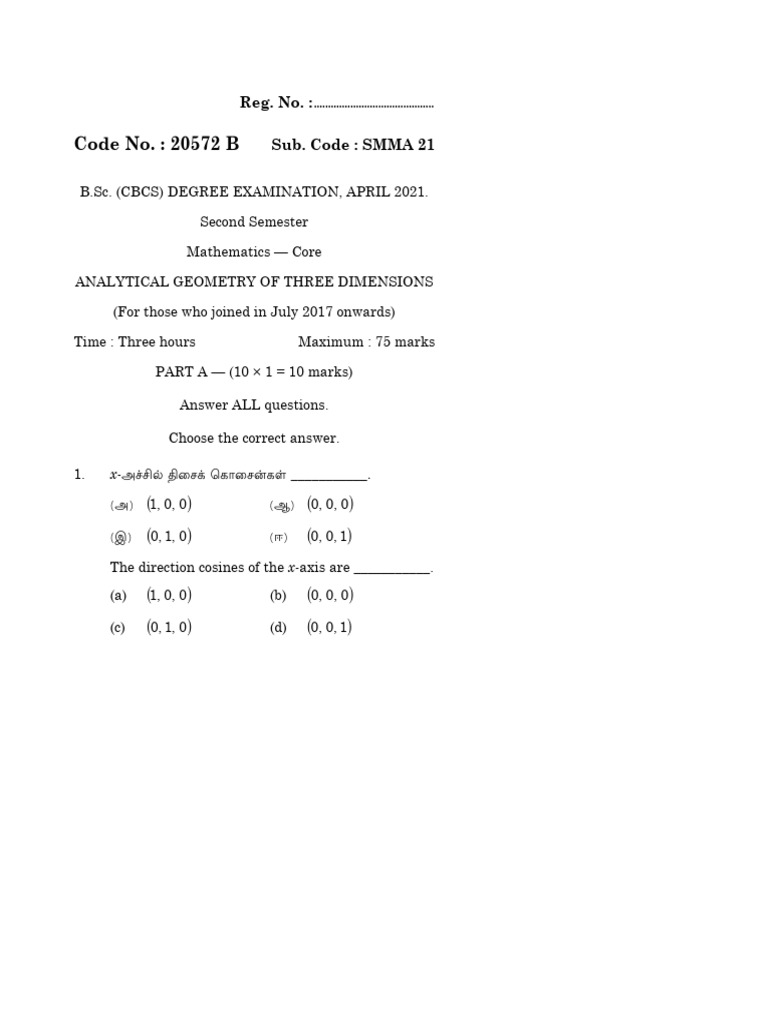 02 SMMA21 Analytical Geometry of Three Dimensions | PDF | Sphere | Circle