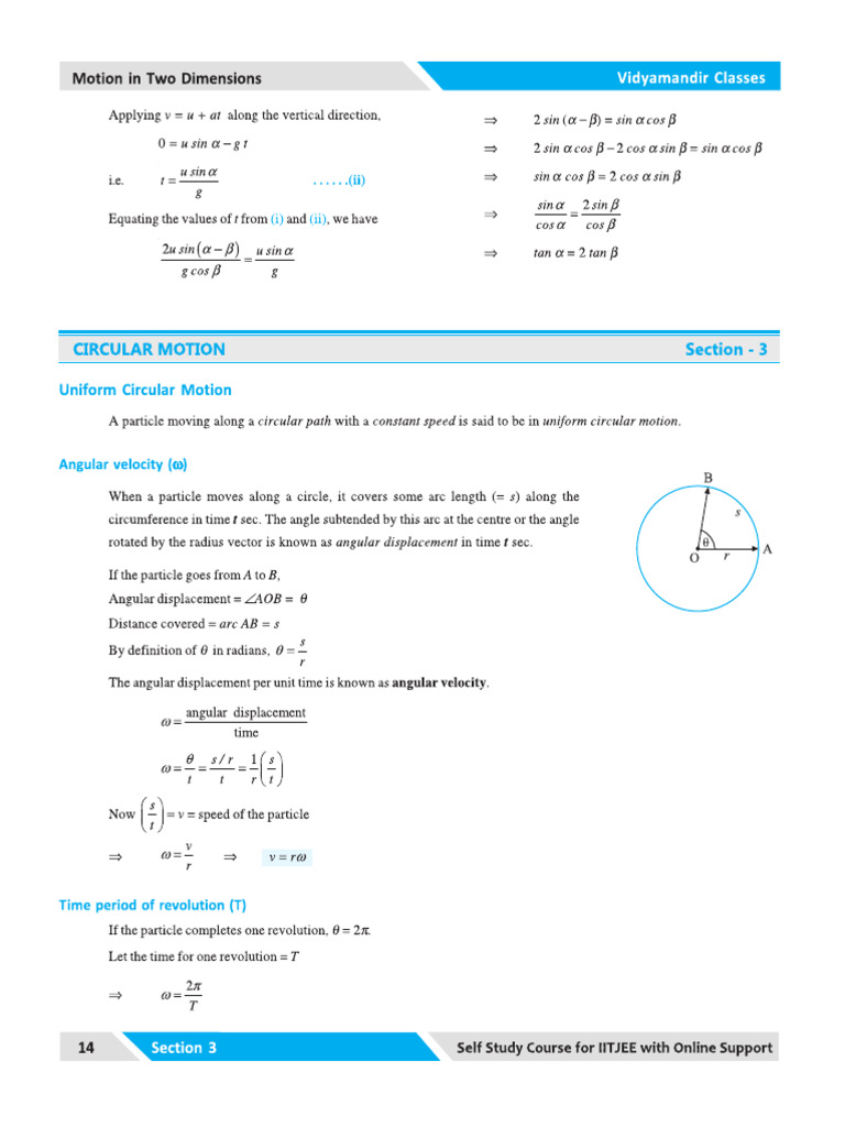 Motion in 2D Section-3 | PDF