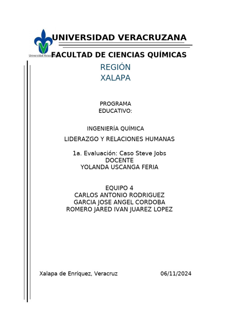 Primera Evaluacion Caso Steve Jobs | PDF | Apple Inc. | Liderazgo