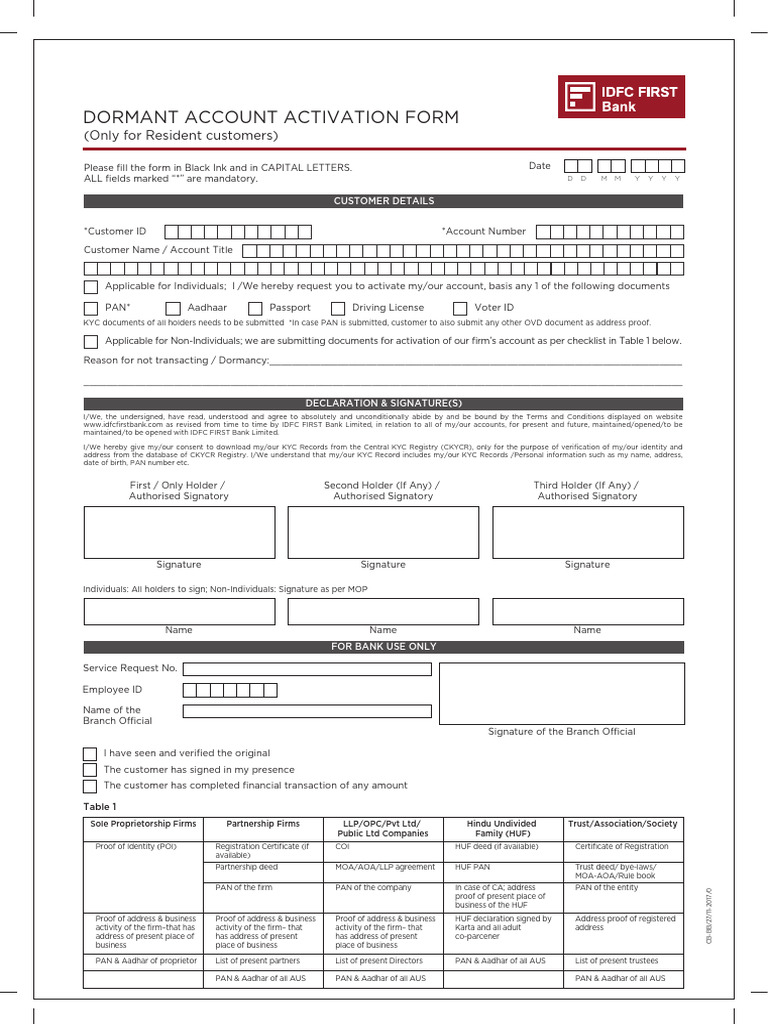 Dormant Account Activation Form New | PDF | Government And Personhood | Access Control