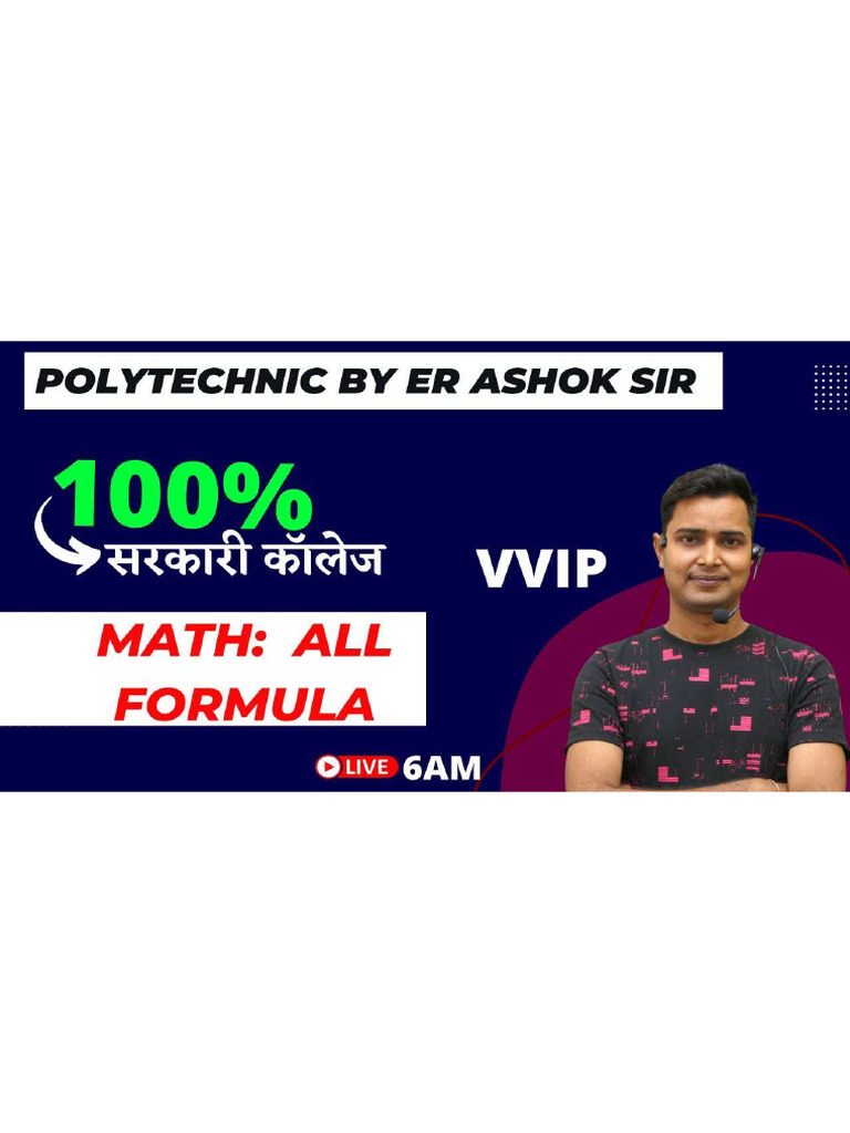 Poltacnic MATH FORMULA Part 1 | PDF