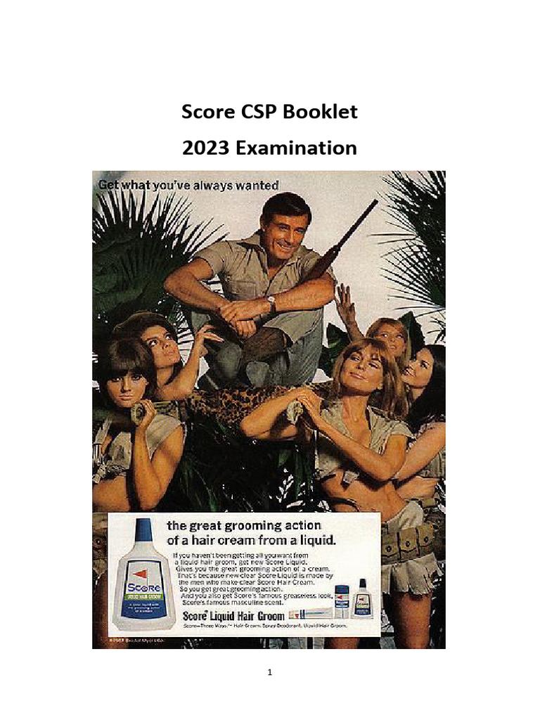 Score CSP Booklet | PDF | Advertising | Gender