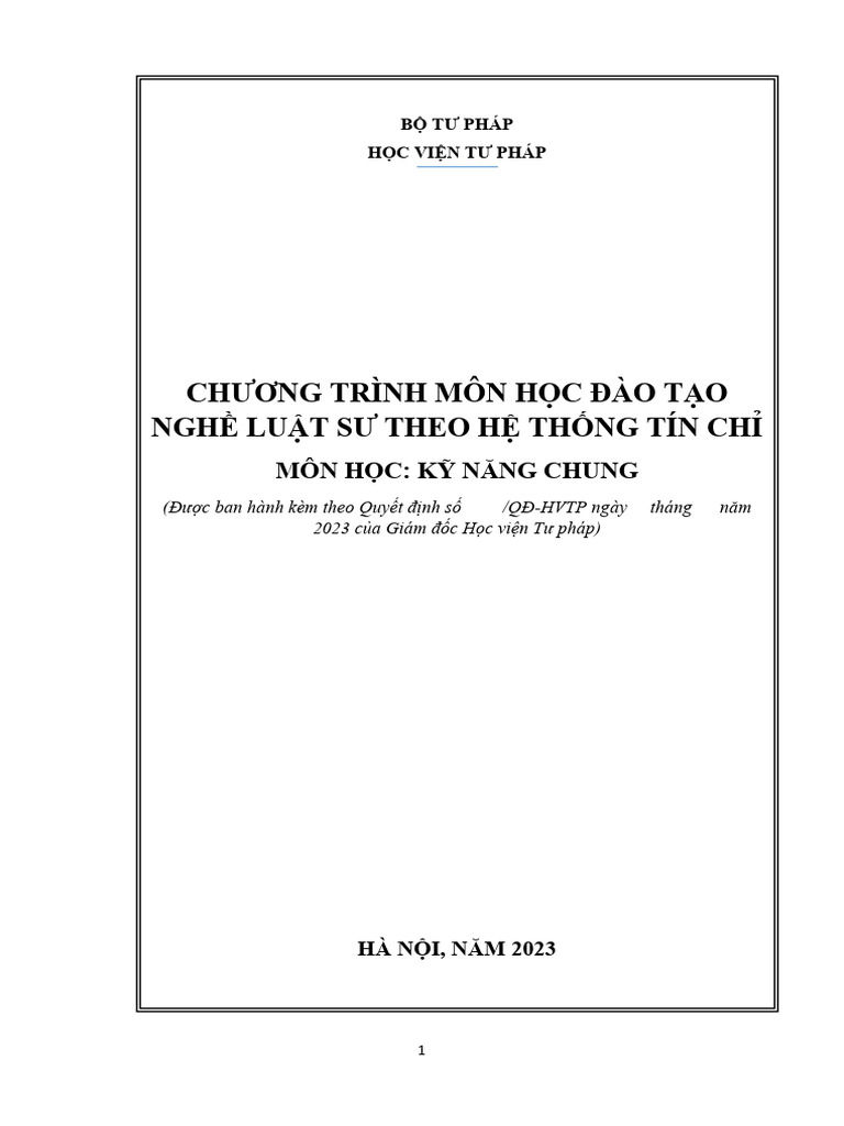 Đề Cương Môn Học Ls2 (Kỹ Năng Chung) Bản Chính Thức | PDF
