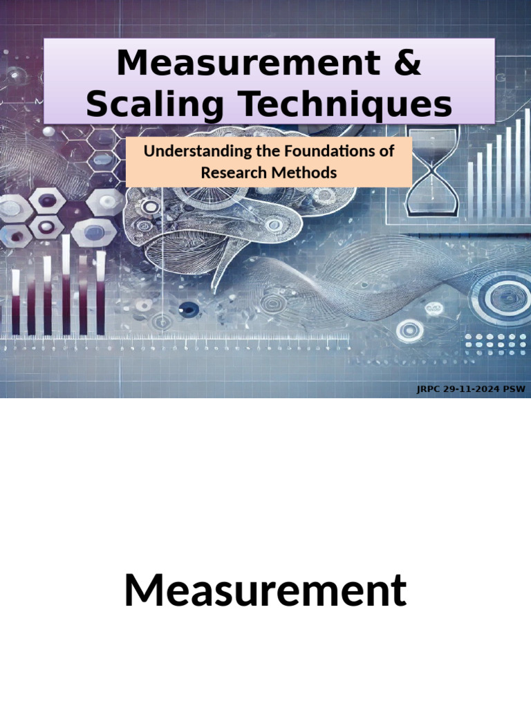 Measurement Scaling Techniques Mental Health | PDF | Statistics | Mental Disorder