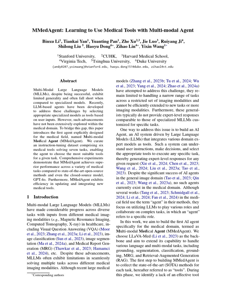Learning to Use Medical Tools with Multi-modal Agent | PDF | Image ...