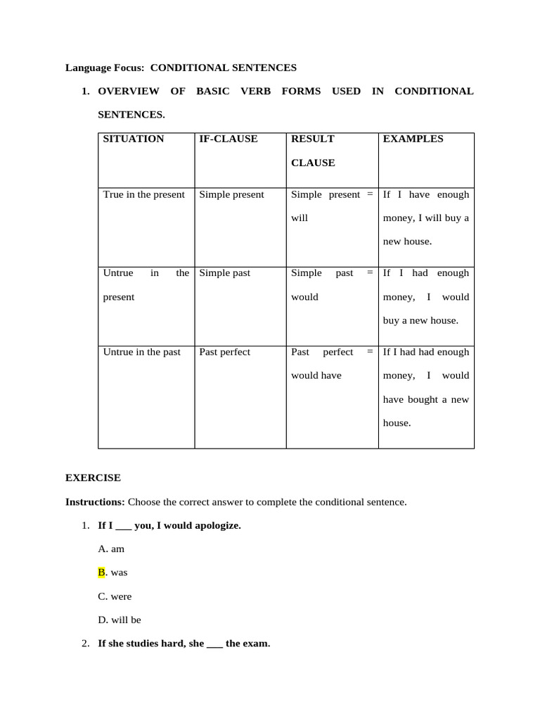 materi conditional sentences | PDF | Language Mechanics | Grammar