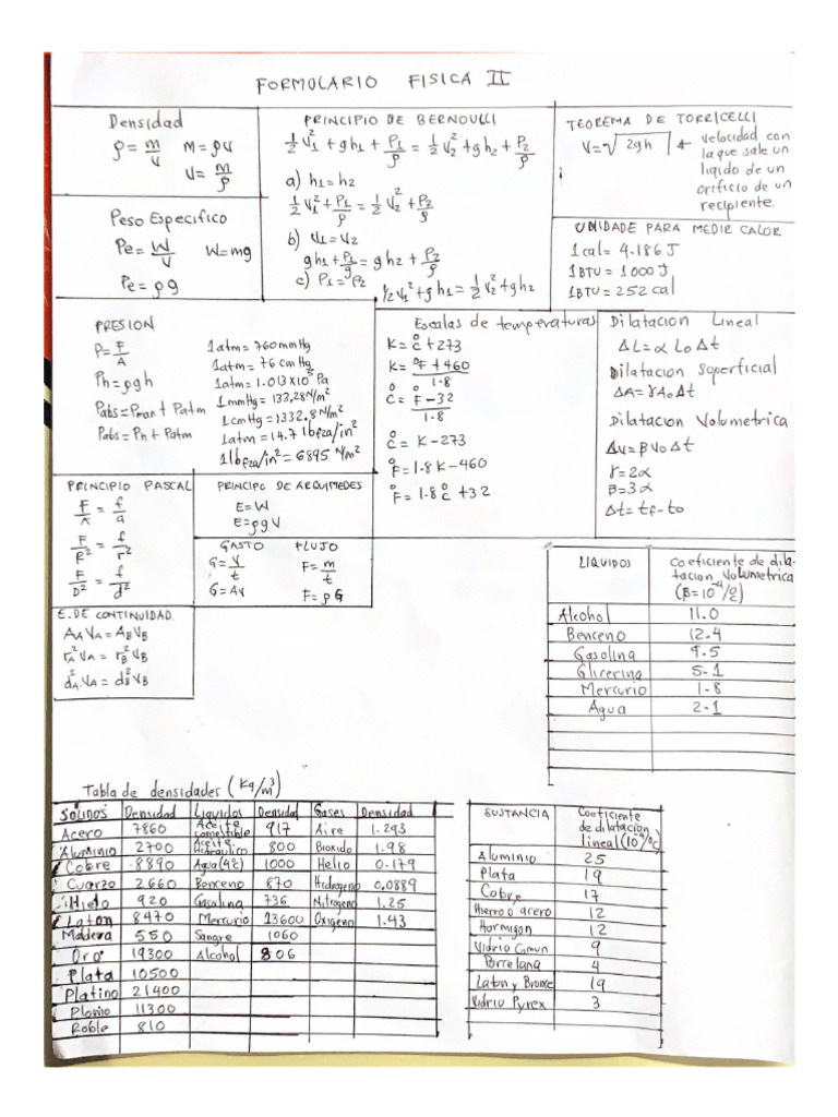 FORMULARIO FISICA Ii | PDF