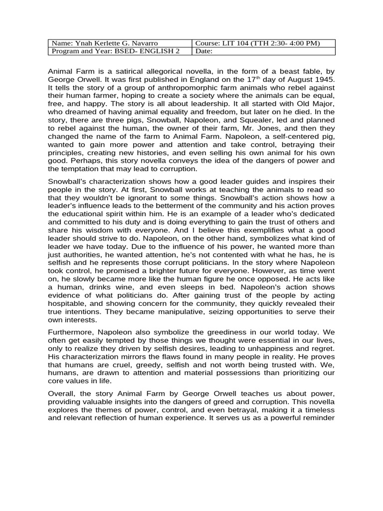 Animal Farm Pdf