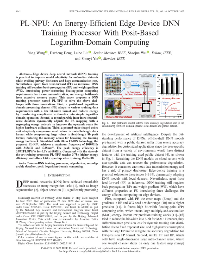 PL-NPU an Energy-Efficient Edge-Device DNN Training Processor With Posit-Based Logarithm-Domain ...